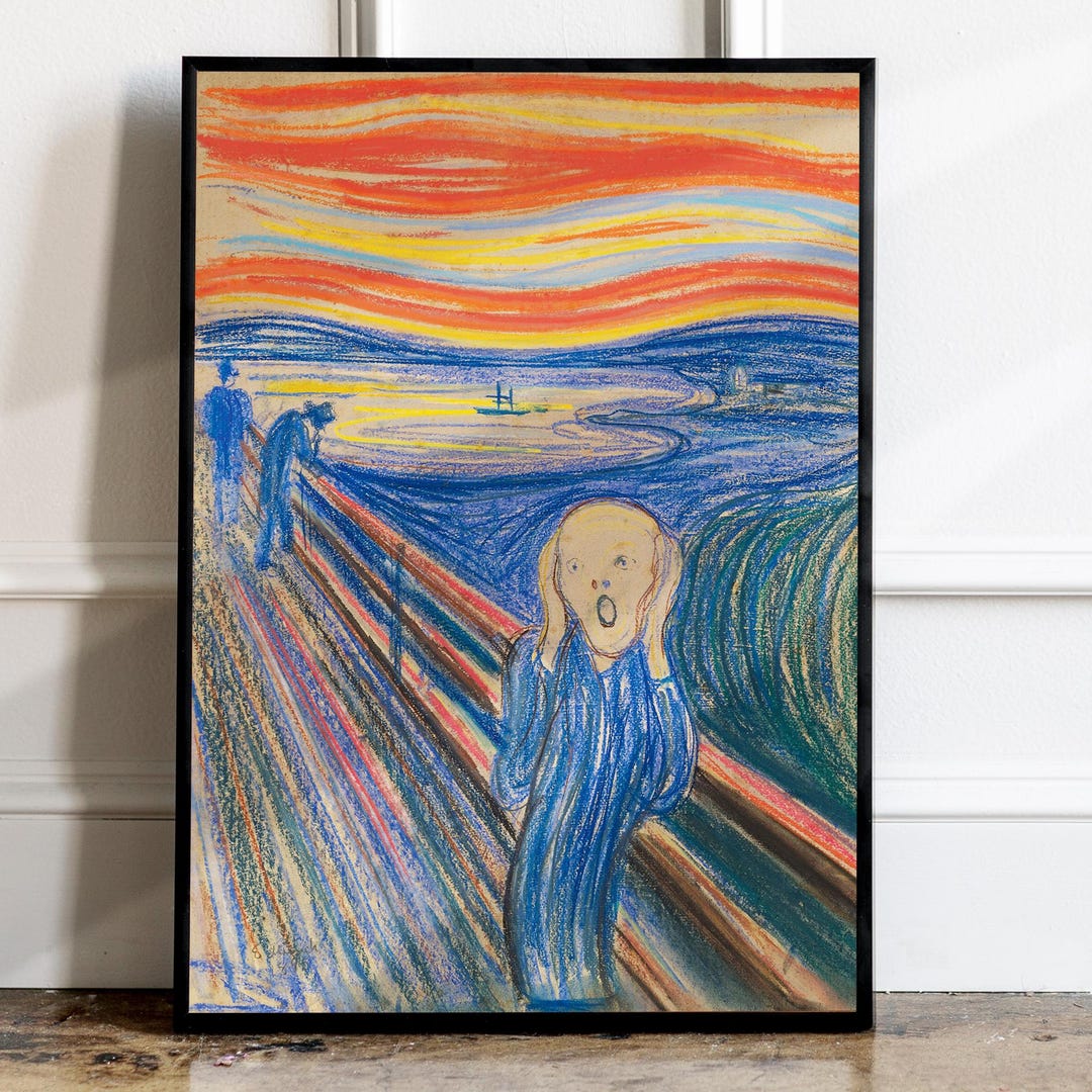 The Scream Framed Wall Art, Iconic Expressionist Painting by Edvard ...