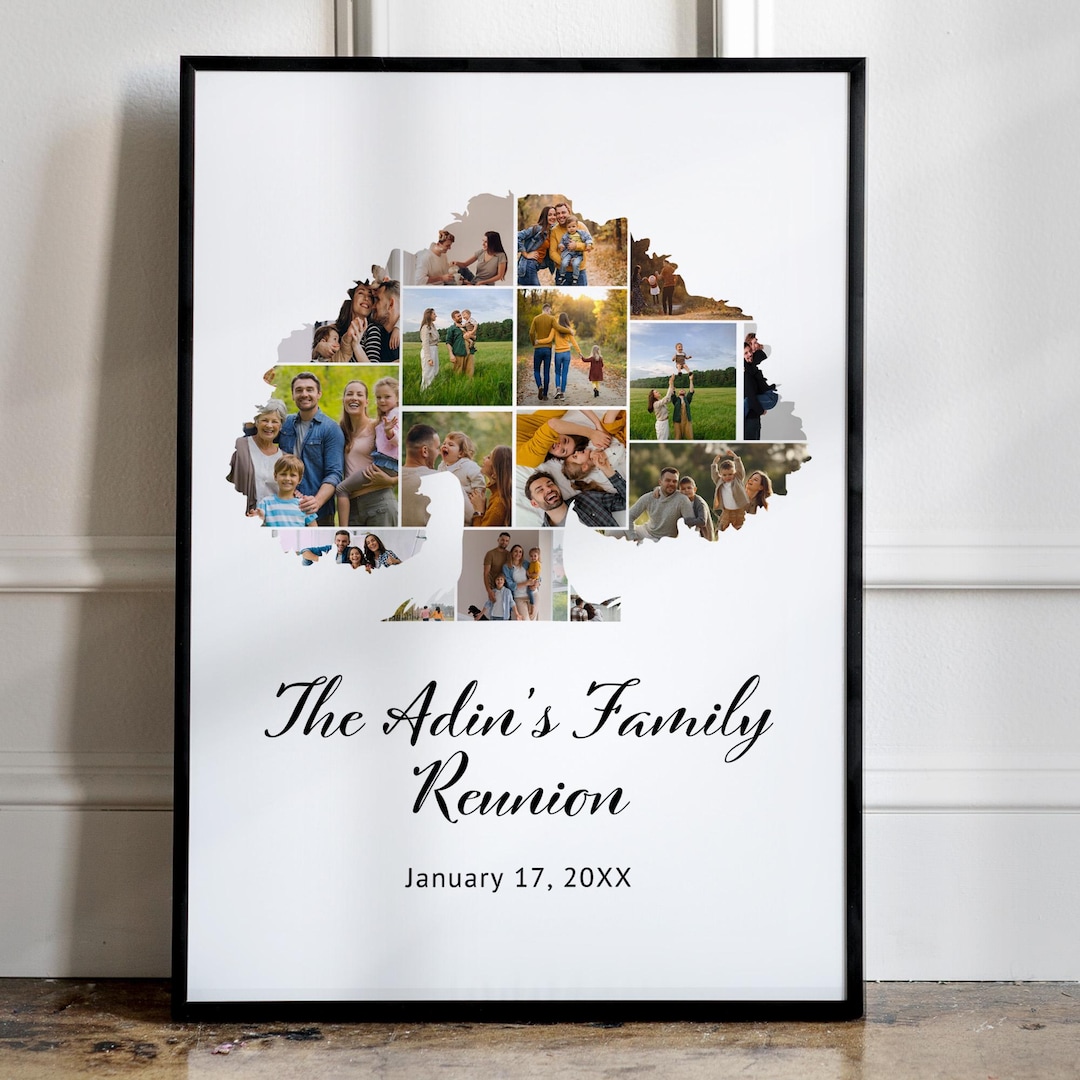 Personalized Family Tree Poster, Family Tree Collage Art, Family Tree ...