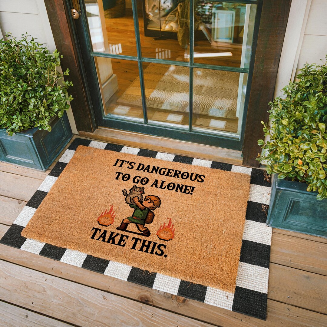 It's Dangerous to Go Alone Mat, Nintendo Game Doormat, Welcome Outdoor ...
