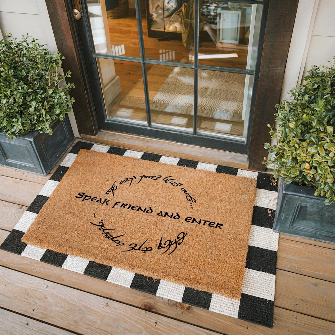 Speak Friend and Enter Doormat, Lord of the Rings Door Mat ...