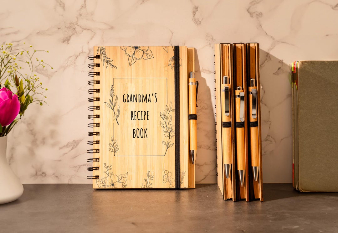 Personalized Recipe Book, Custom Cookbook Journal, Wood Journal With ...