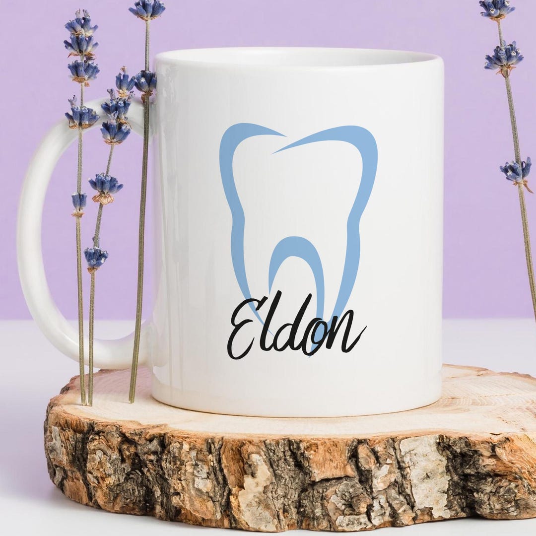 Personalized Name Mug, Tooth Printed Mug, Name Coffee Mug, Birthday ...