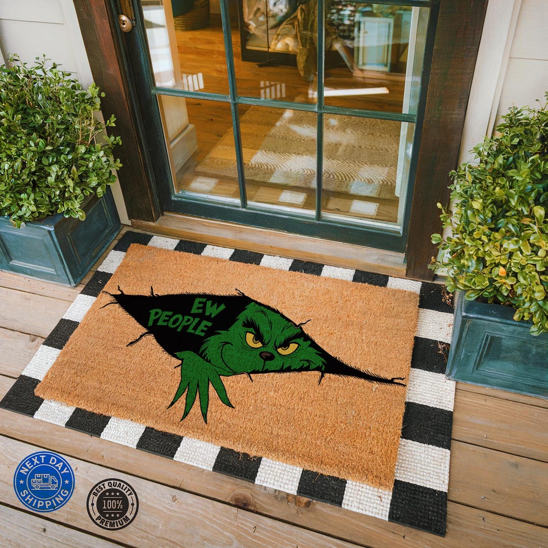 Ew People Doormat, Grinch Doormat, Housewarming Gifts, Christmas ...
