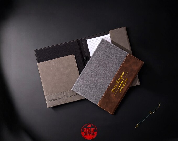 Personalized Refillable Portfolio, Custom Notepad Cover, Business ...