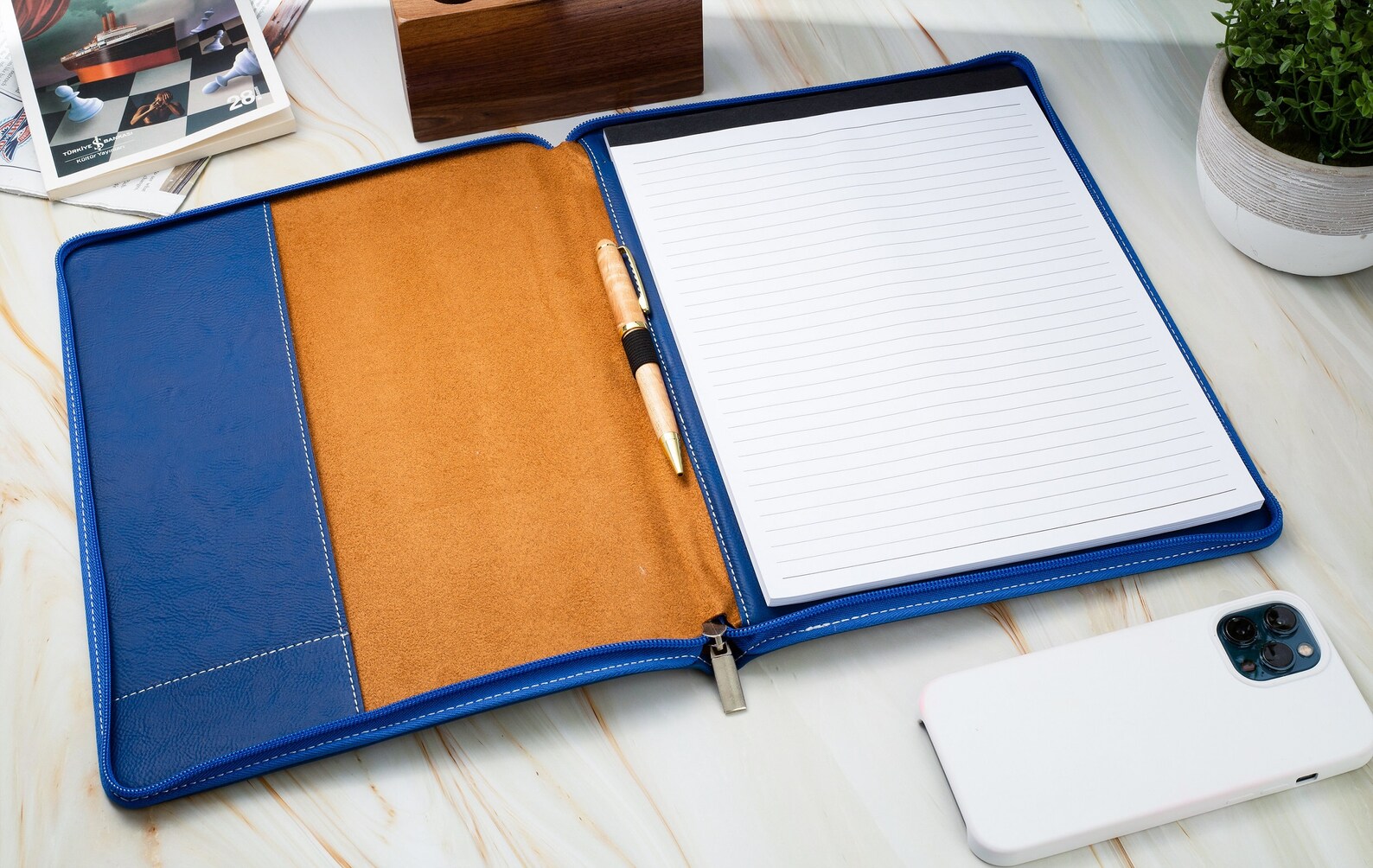 Big Size Personalized Portfolio Zipper Portfolio Business - Etsy