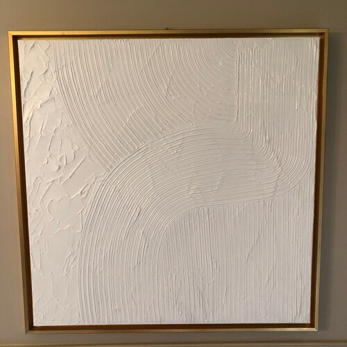 Gold Floater White Texture Canvas Gilded Metallic - Etsy