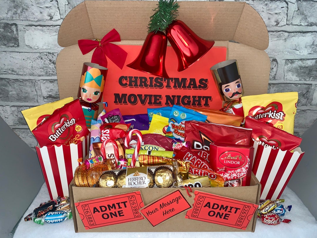 Christmas Movie Night Hamper Giftbox Sweets Gift Box - Etsy UK