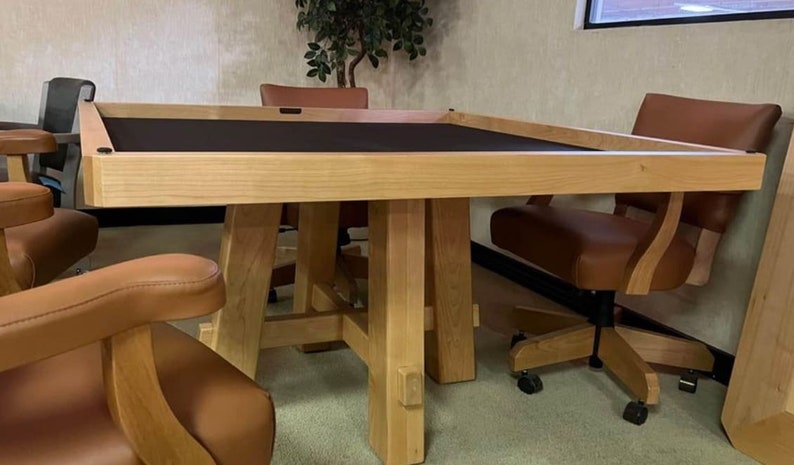 Darafeev Light Finish Square Poker Table With 4 Chairs - Etsy