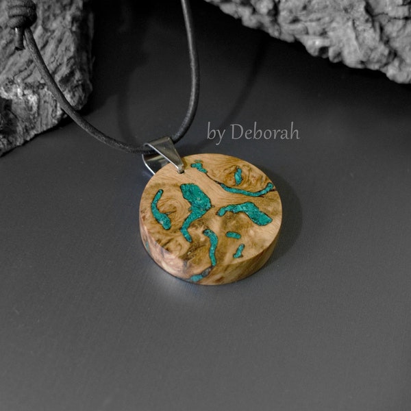 Round Wood Pendant - Etsy