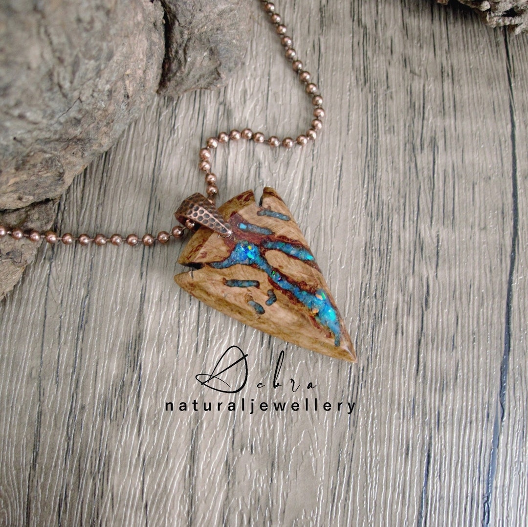 Arrowhead Necklace With Ethiopian Inlay. Choice of Gemstone, Ethiopian ...
