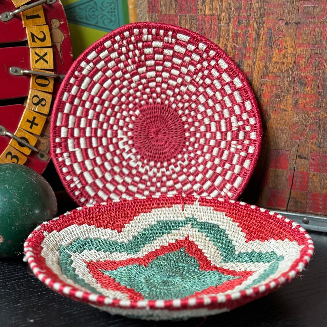 Pick Your Red Handmade Sisal Basket From Zimbabwe - Zienzele Agave ...