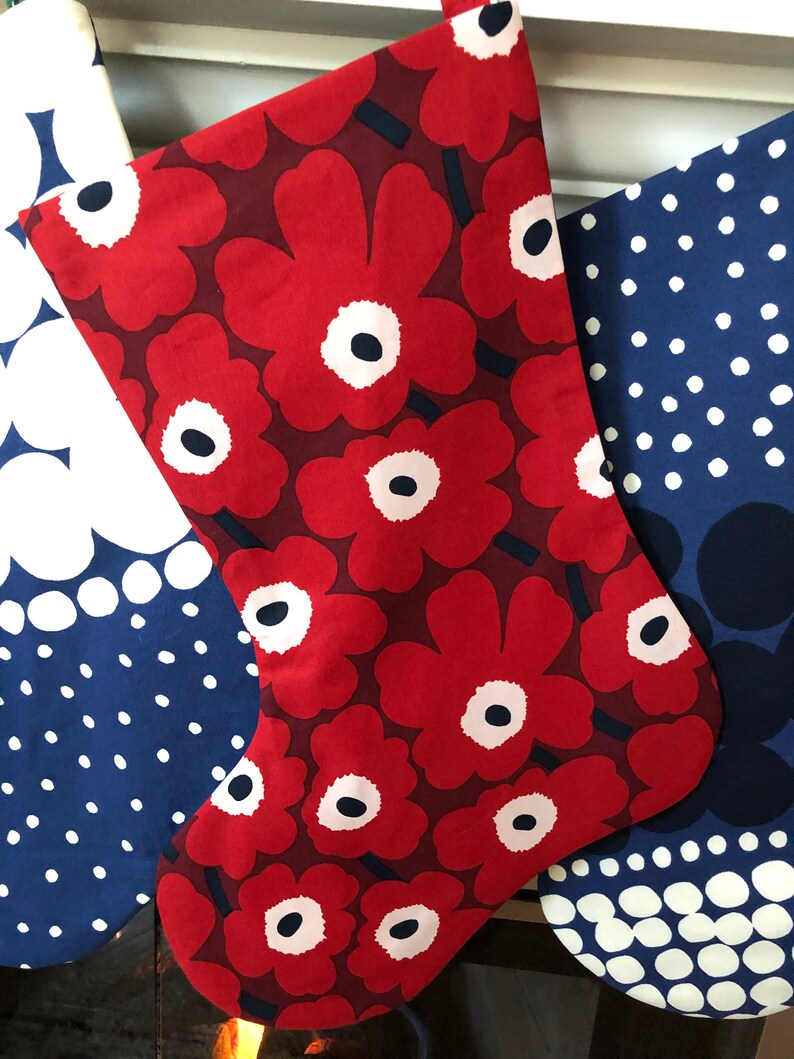 Marimekko Red Unikko Poppy Christmas Stocking - Etsy