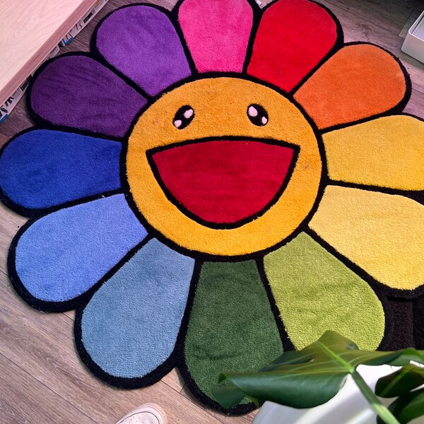 Murakami Flower Rug - Etsy