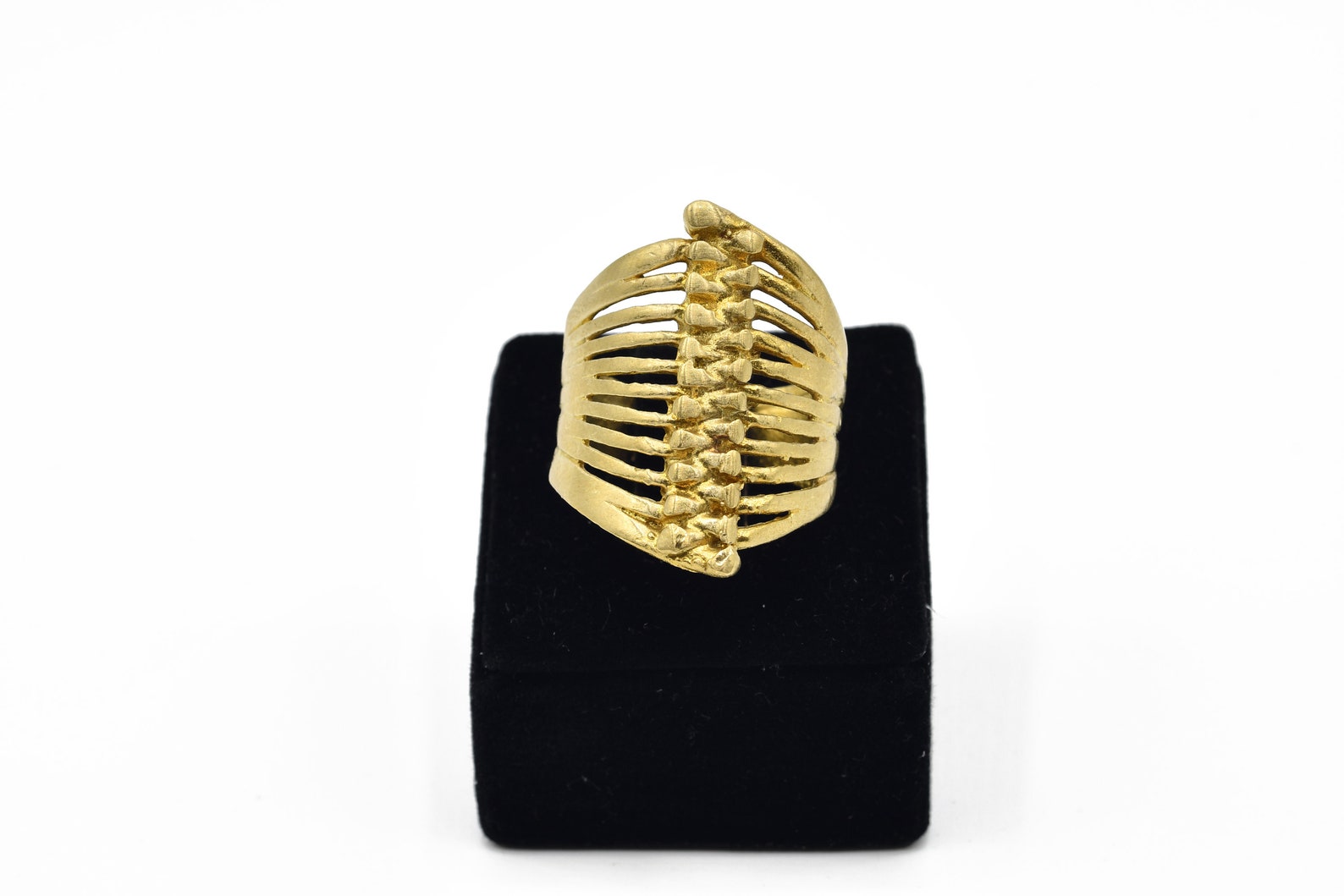 Spine Shape Adjustable Ring - Spine Ring - Raw Brass Ring - Jewelry ...