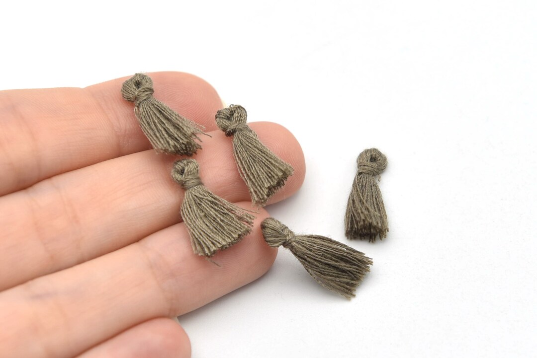 Mini Beige Silk Tassels Without Caps, Fringe Tassels, Mini Colored ...