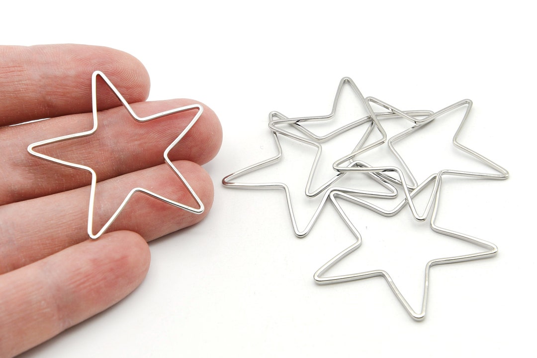 40x40mm Rhodium Plated Blank Wired Star, Star Wire, Blank Stamping ...