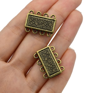 16.5x22mm 4 Loop Connector, Multi Strand Clasps, Magnetic Clasps, Multi ...