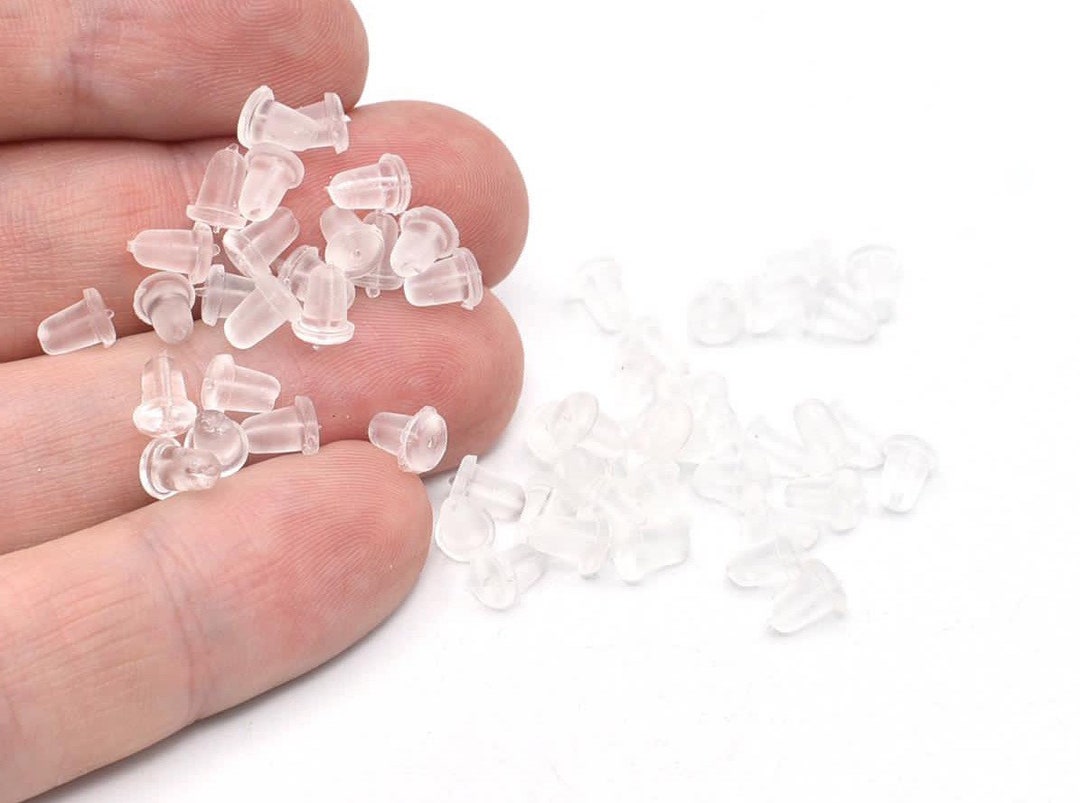 100 Pcs Silicon Earring Backs, Earrings Stop, Clutch Earring Backs ...