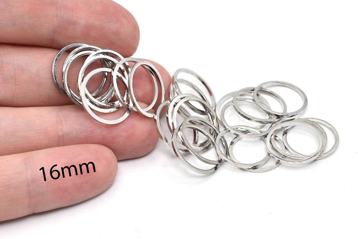 16mm Rhodium Plated Wire Hoops, Hoop Wire, Round Wire, Circle Wire ...