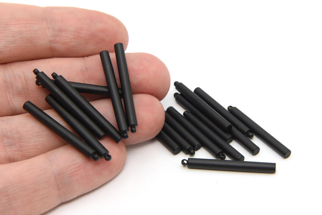 Barre bâton plaqué noir 30 x 3 mm, breloque bâton long, pendentif bâton ...
