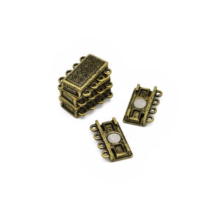 16.5x22mm 4 Loop Connector, Multi Strand Clasps, Magnetic Clasps, Multi ...