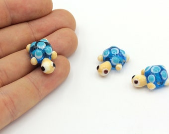 15x20mm Hand Made Murano Glass Turtle Beads, Murano Turtle Charm ...