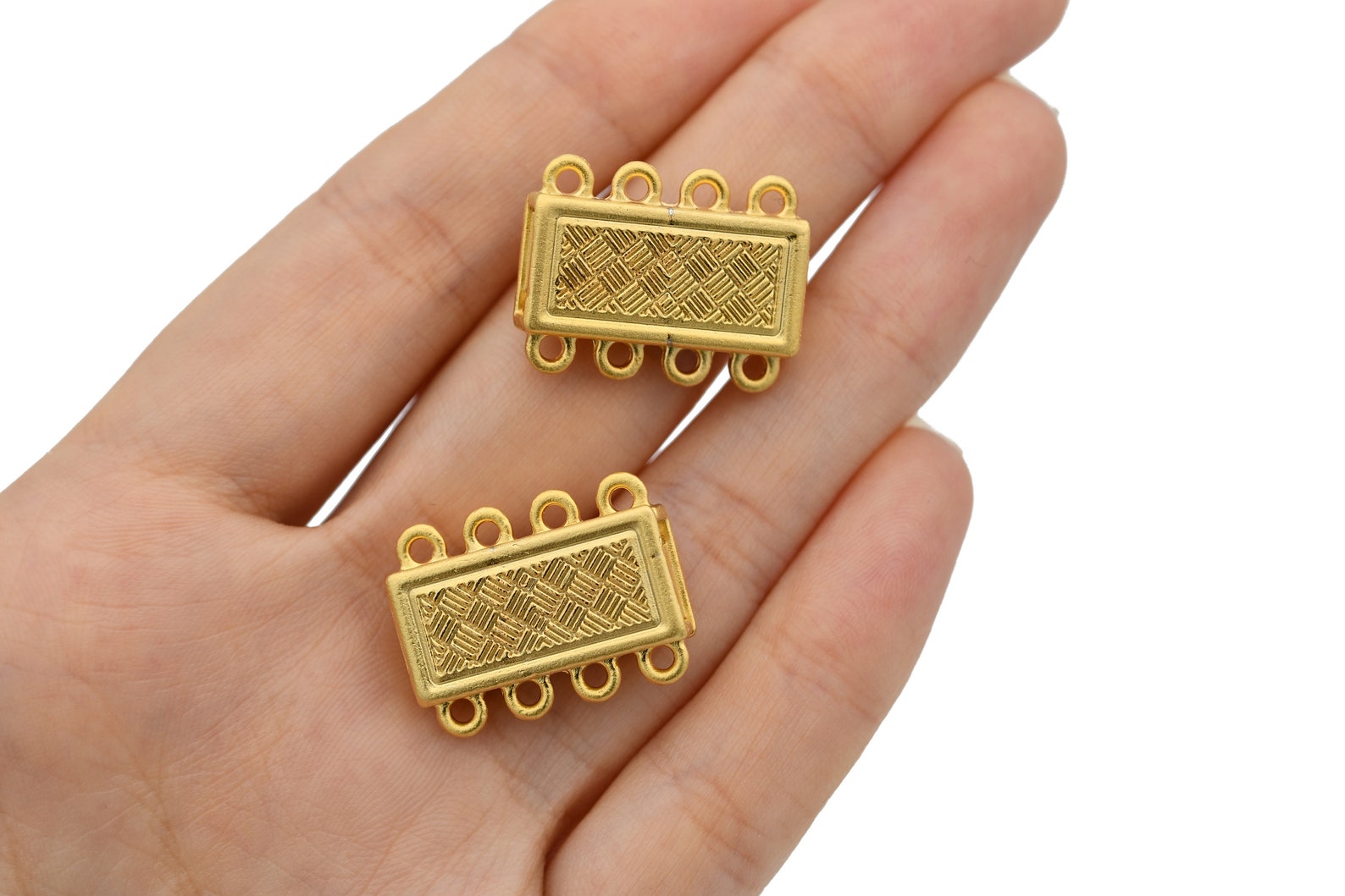 16.5x22mm 4 Loop Connector, Multi Strand Clasps, Magnetic Clasps, Multi ...