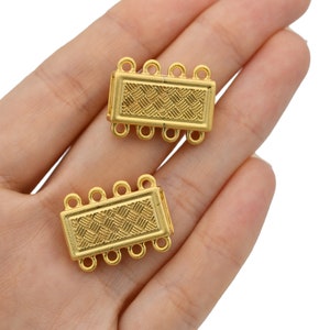 16.5x22mm 4 Loop Connector, Multi Strand Clasps, Magnetic Clasps, Multi ...