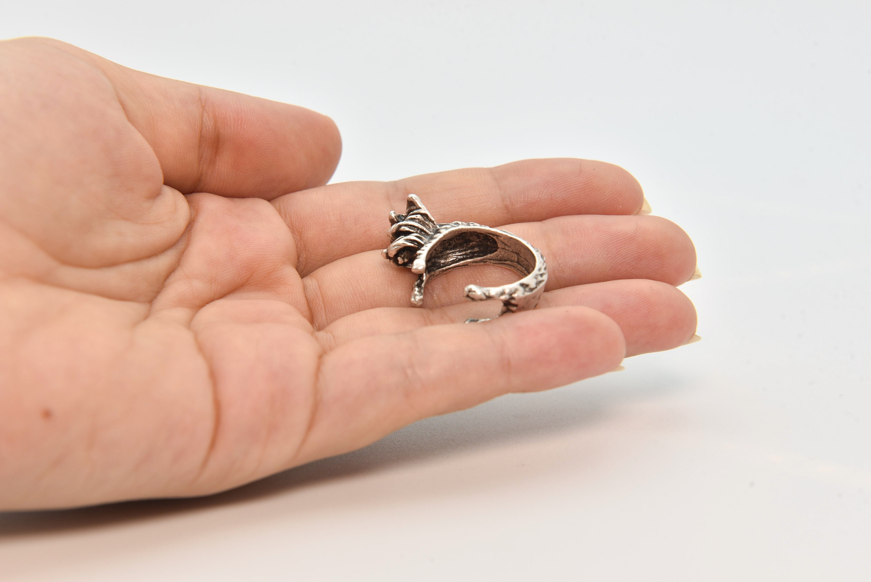 Silver Plated Adjustable Dog Ring Brass Ring Jewelry Ring - Etsy