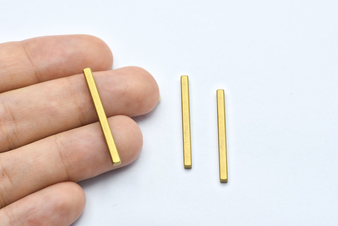2.5x31mm Raw Brass Rectangular Stick Bar (no Hole), Brass Flat Stick ...