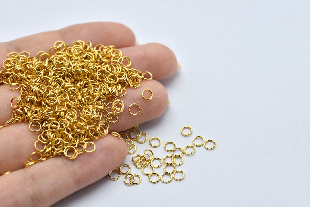 4mm 24k Shiny Gold Plated Jump Rings, Bulk Jump Rings, Open Jump Rings ...