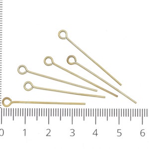 0,85x35mm Eye Pins Raw Brass , Brass Eye Pin 100 Pcs - Etsy