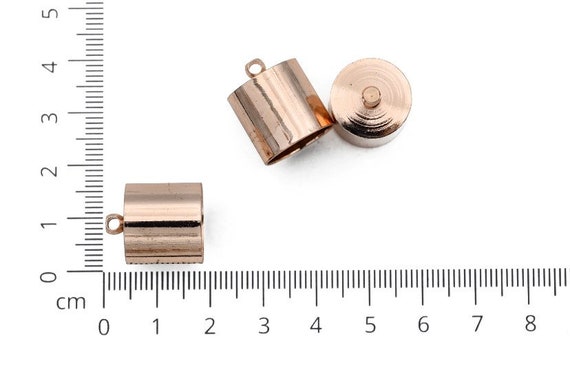 Ends, Caps & Bars 15x18mm Rose Gold End Cap Hole Inner 14mm Solid Brass ...