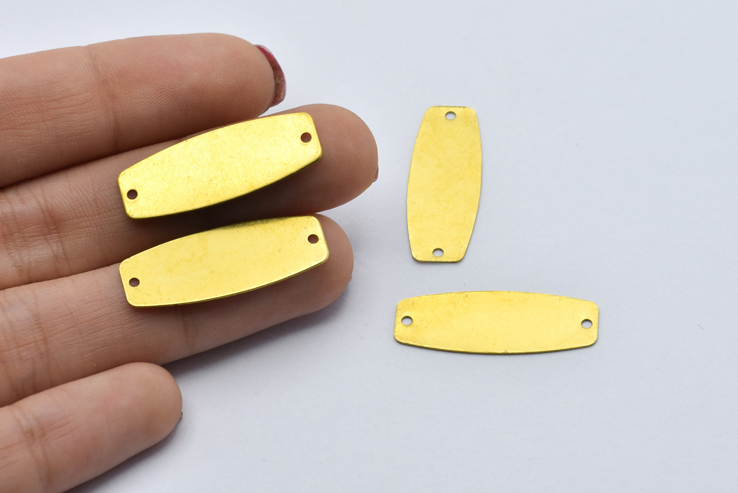 27x10mm Raw Brass Rectangular Plate, Nameplate, Raw Brass Flat Plate ...