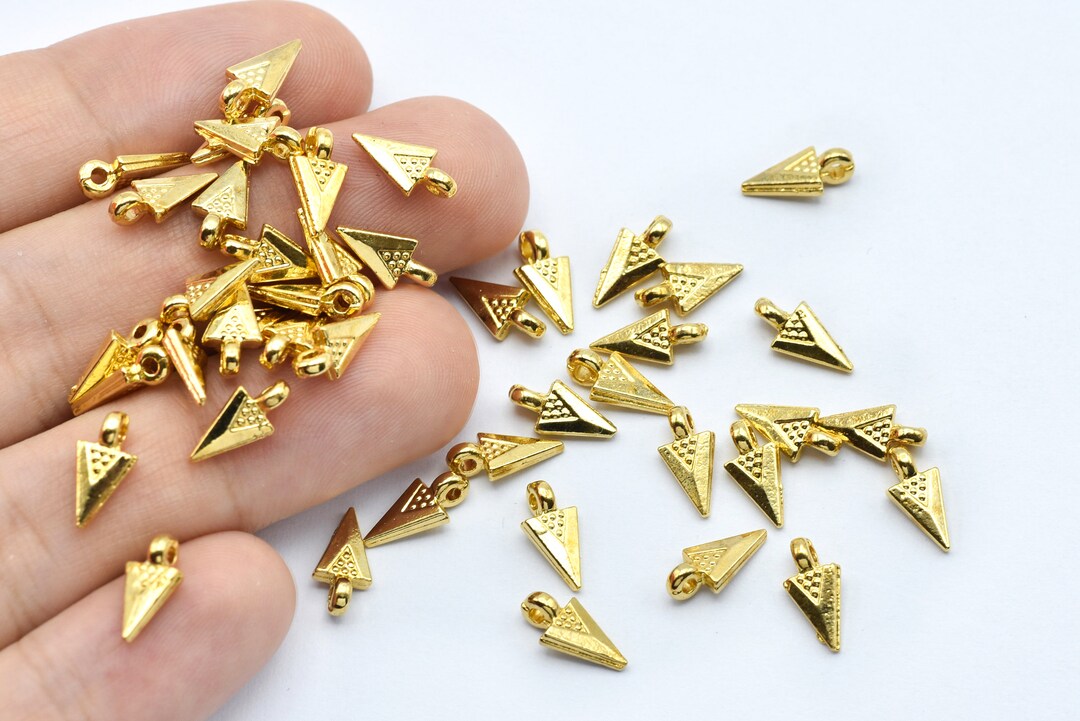 5x10mm 24k Shiny Gold Plated Triangle Charms, Gold Plated Charms, Gold ...