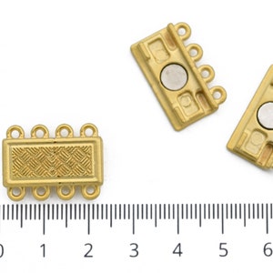 16.5x22mm 4 Loop Connector, Multi Strand Clasps, Magnetic Clasps, Multi ...