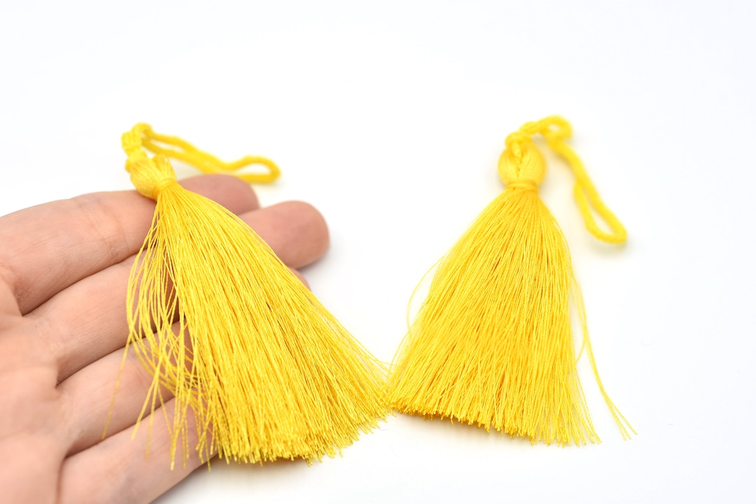 Large Yellow Tassels, Silk Tassels, Fringe Tassels, Jewelry Tassels ...