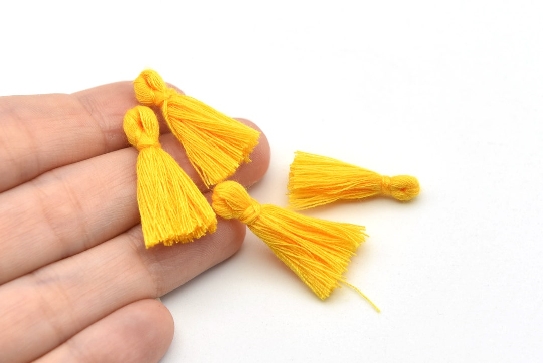 Yellow Tassel Silk Tassels Without Caps, Fringe Tassels, Mini Colored ...