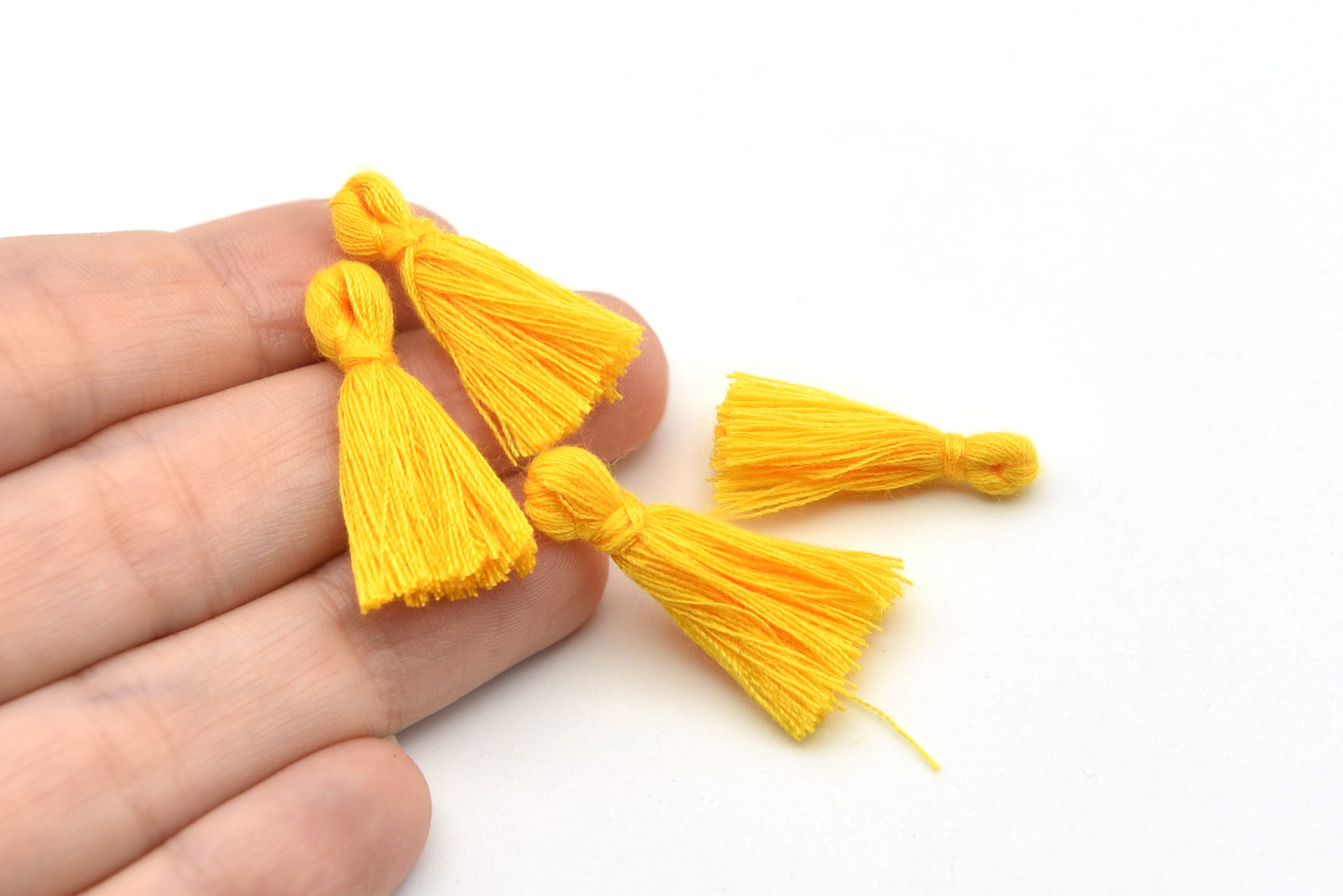 Yellow Tassel Silk Tassels Without Caps, Fringe Tassels, Mini Colored ...