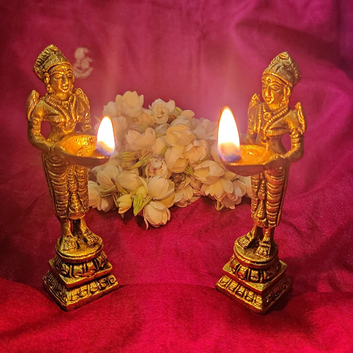 Diwali Oil Lamp Pooja Diya Brass Light Puja Decorations Mandir | Etsy