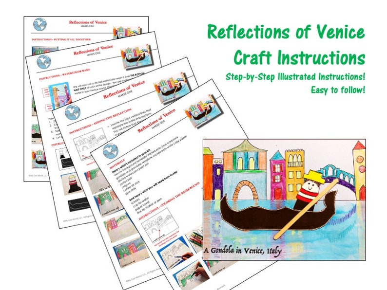 DIY Gondolas Craft Kit for Kids, Venice, Italy, World Cultures Learn ...