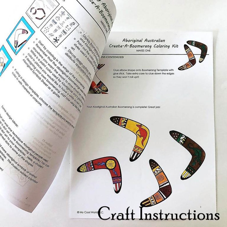 Australia DIY 2 Boomerangs 1 Mini Didgeridoo Craft Kit for Kids, Intro ...