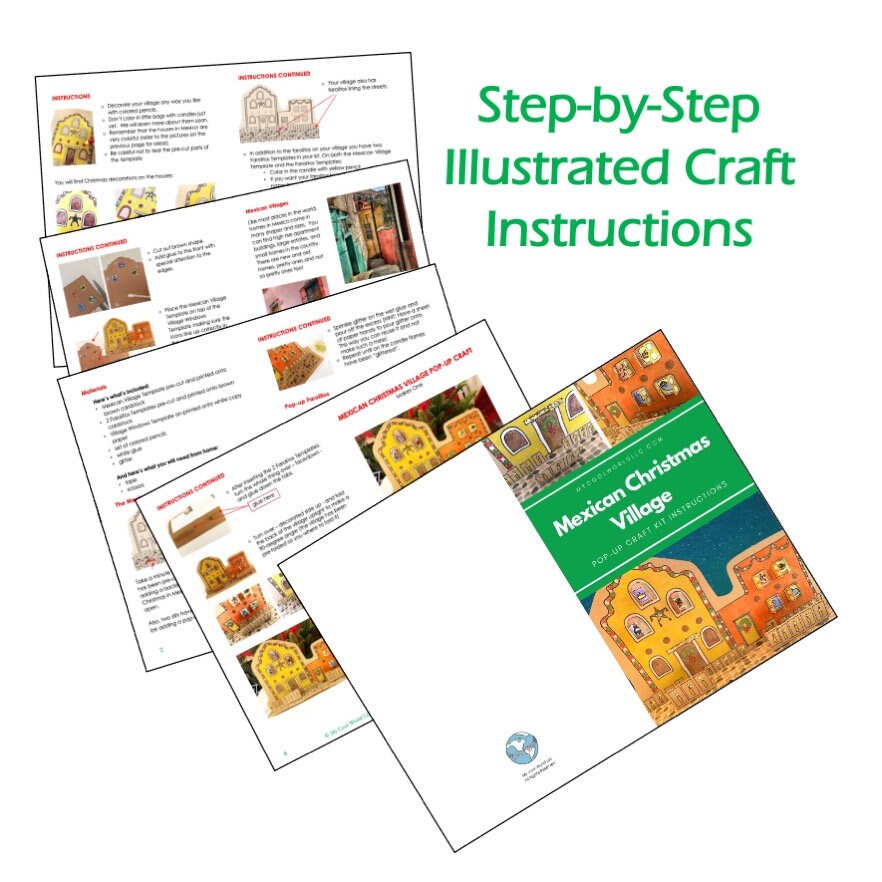 DIY Mexican Christmas Village Pop-up Craft Kit for Kids, Las Posadas ...