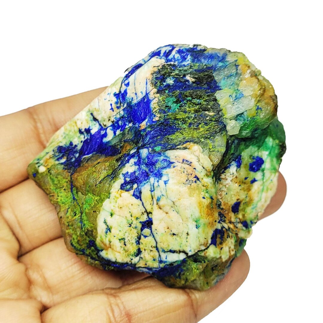 674 Ct Natural Azurmalachite Rough, 62x56x32 Mm Azurite Malachite Rough ...