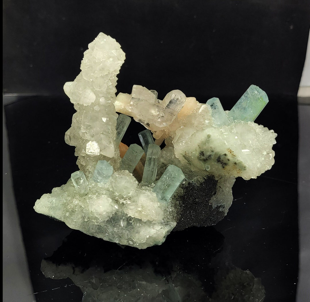 Lab-certified 212 Gm. Natural Aquamarine Matrix Crystal on Feldspar ...