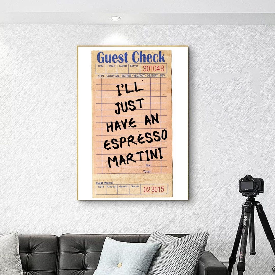 Guest Check Vintage Espresso Martini Downloadable Print - Etsy