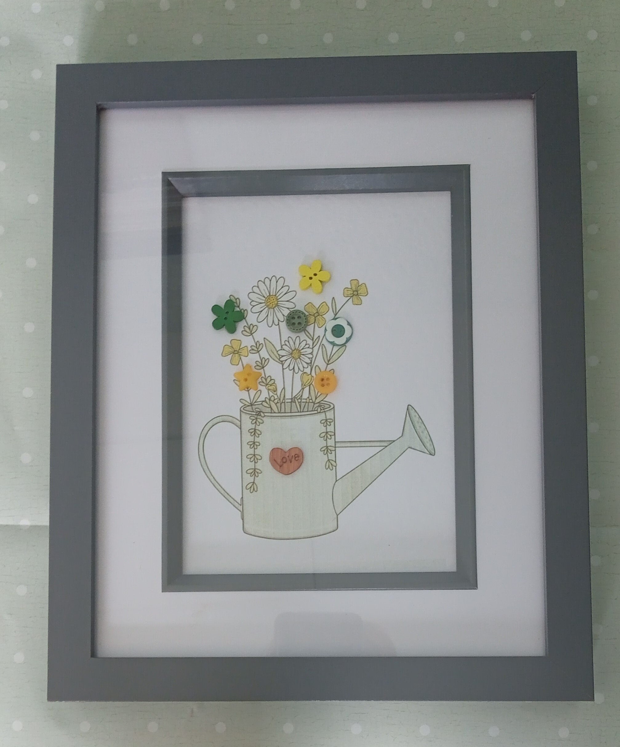 3D Flower Button Frames. These Pieces of Button Art Make a Lovely Gift Suitable for Any Occasion ...