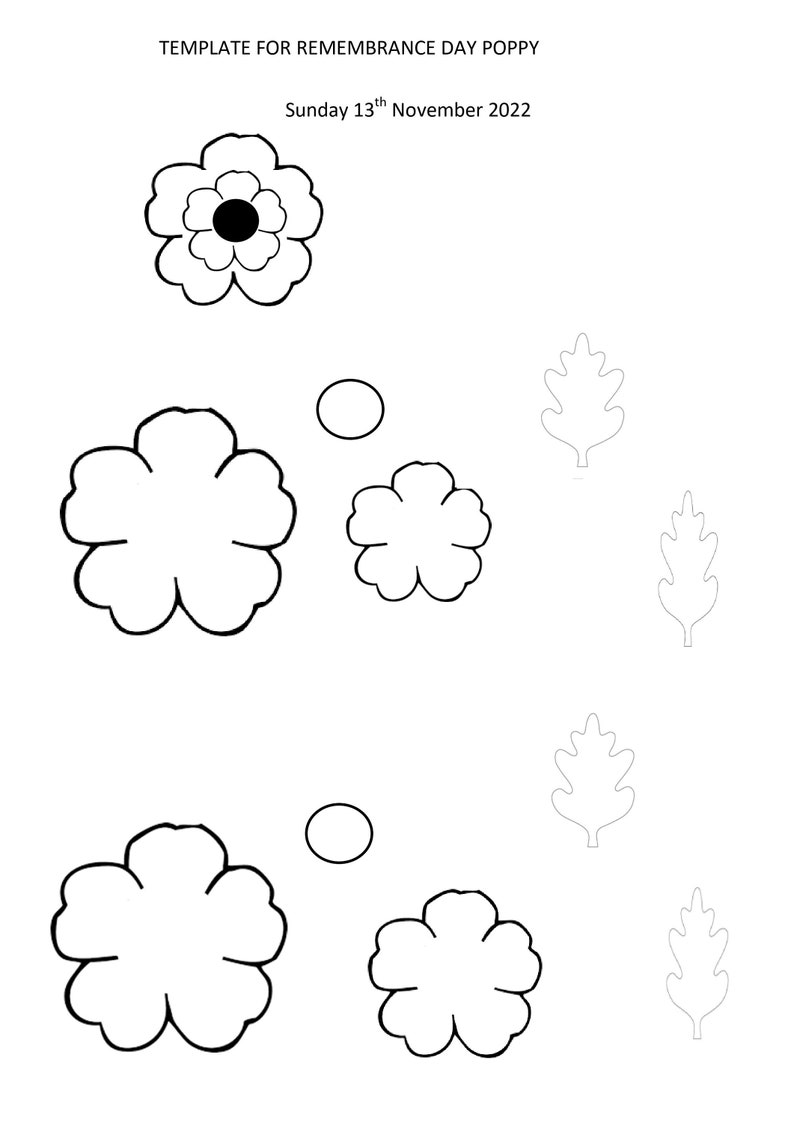 Digital Download for Remembrance Day Poppies or Flower Brooches - Etsy