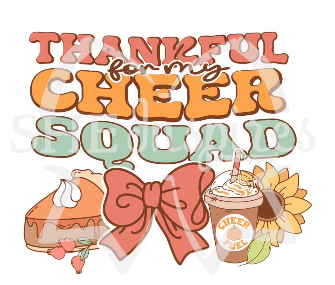 Cheerleading Thanksgiving Thankful Cheerleader PNG DTF - Etsy