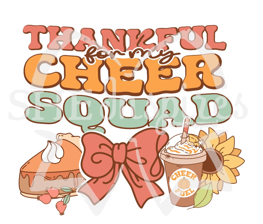 Cheerleading Thanksgiving Thankful Cheerleader PNG DTF - Etsy